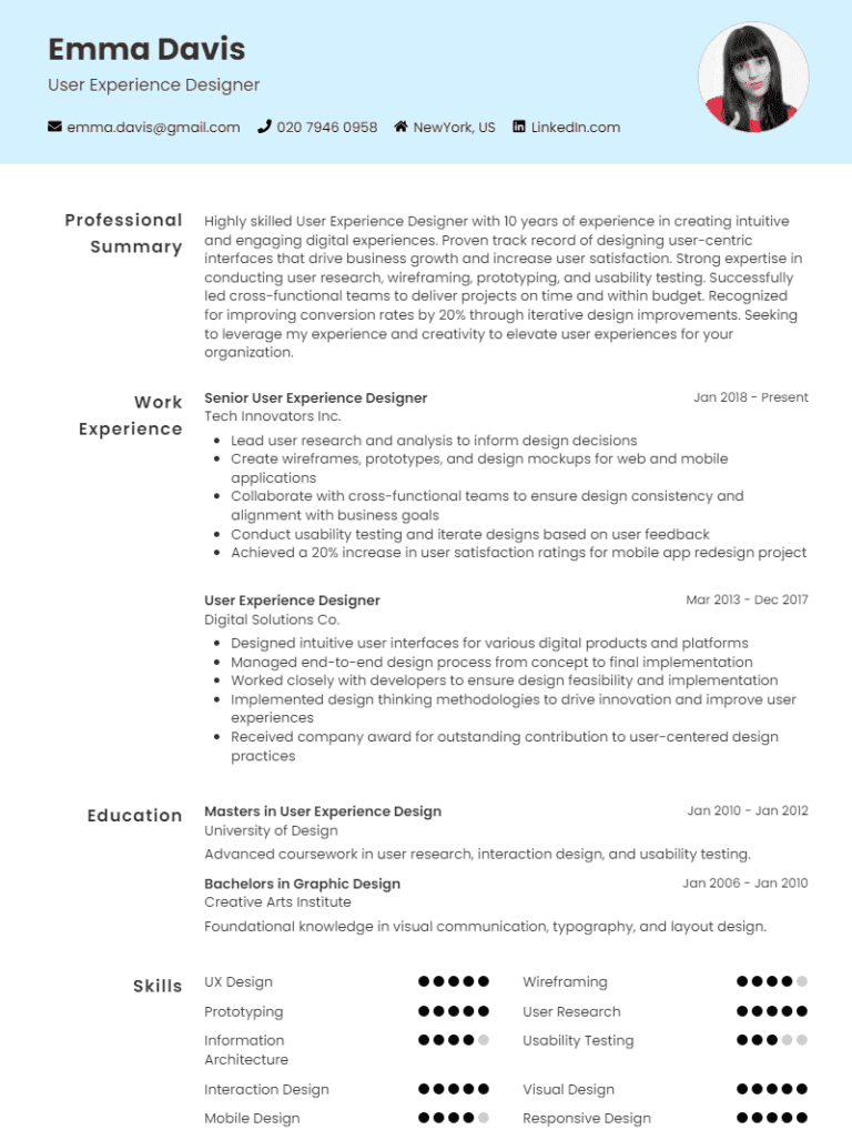 Free Online AI Resume Builder in 2025 - ResumeDesign.ai