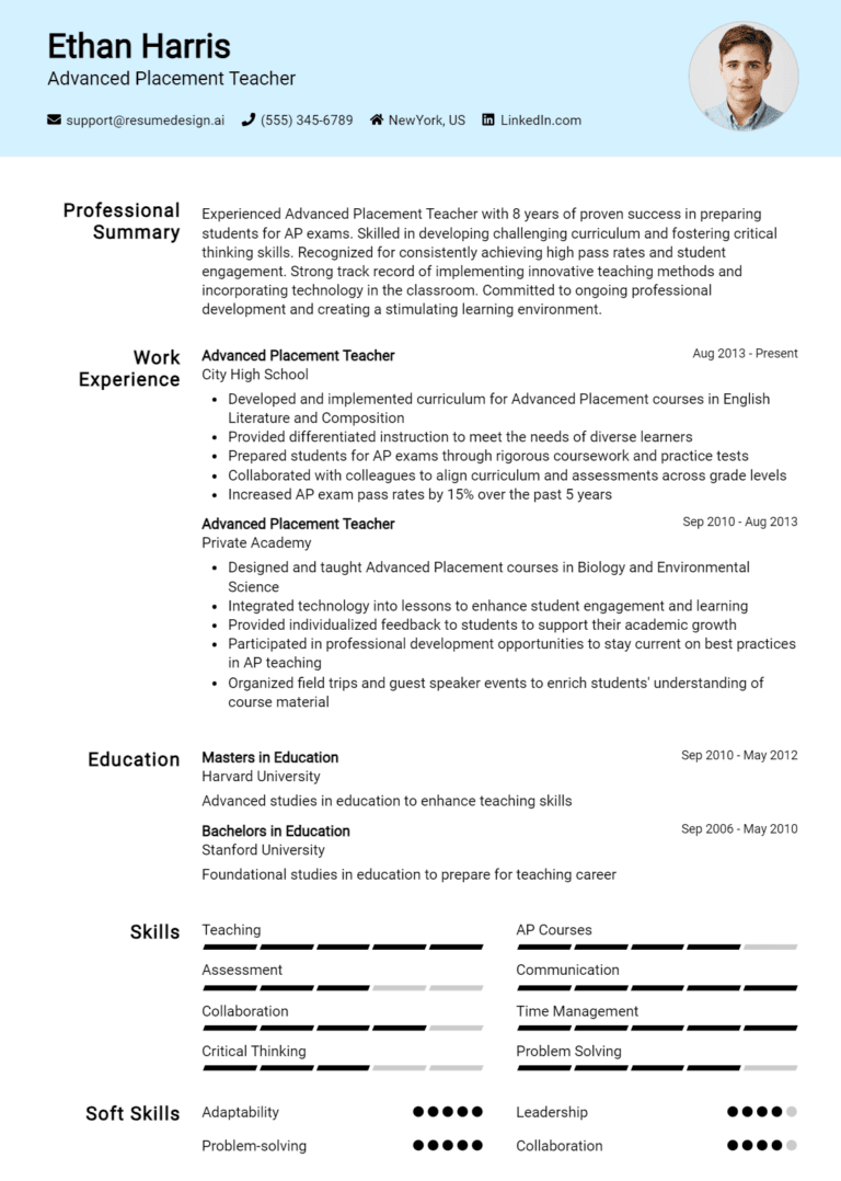 18 Biology Teacher Resume Examples And Templates for 2024 - ResumeDesign.ai