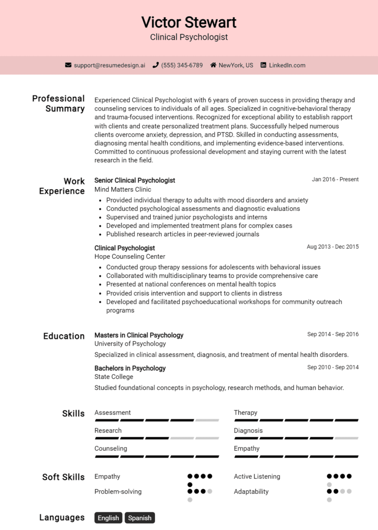 16 Licensed Professional Counselor Resume Examples And Templates for ...