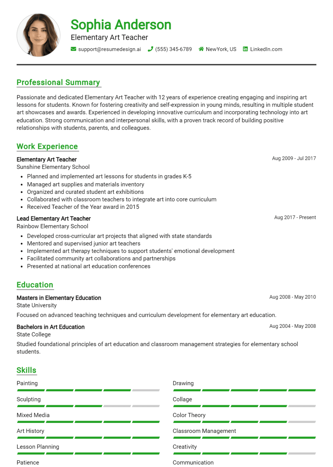 16 Elementary School Teacher Resume Examples And Templates for 2024 ...