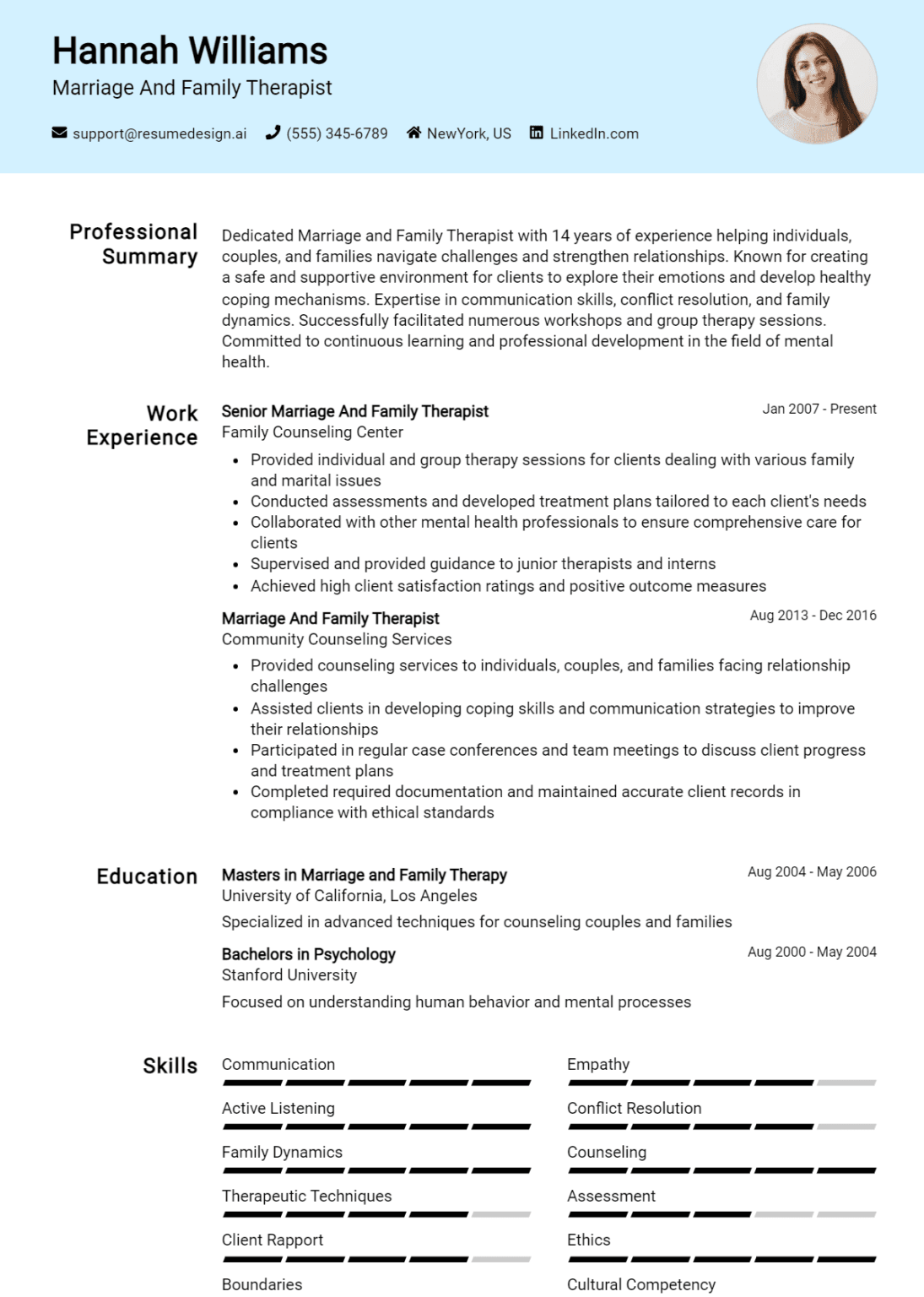 16 Licensed Professional Counselor Resume Examples And Templates for ...