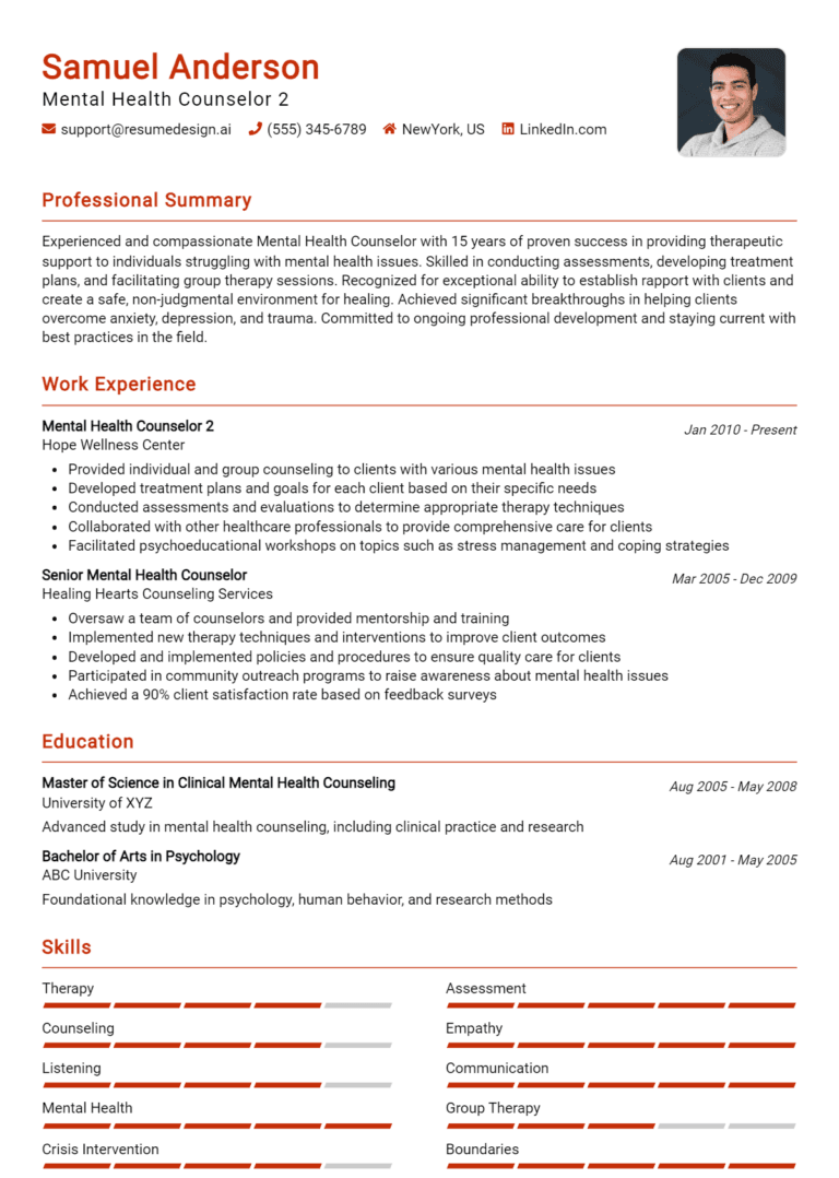 16 Licensed Professional Counselor Resume Examples And Templates for ...