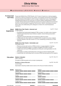 17 Middle School Teacher Resume Examples And Templates for 2025 ...
