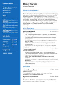 14 Angular Developer Resume Examples And Templates for 2025: Best Tips ...