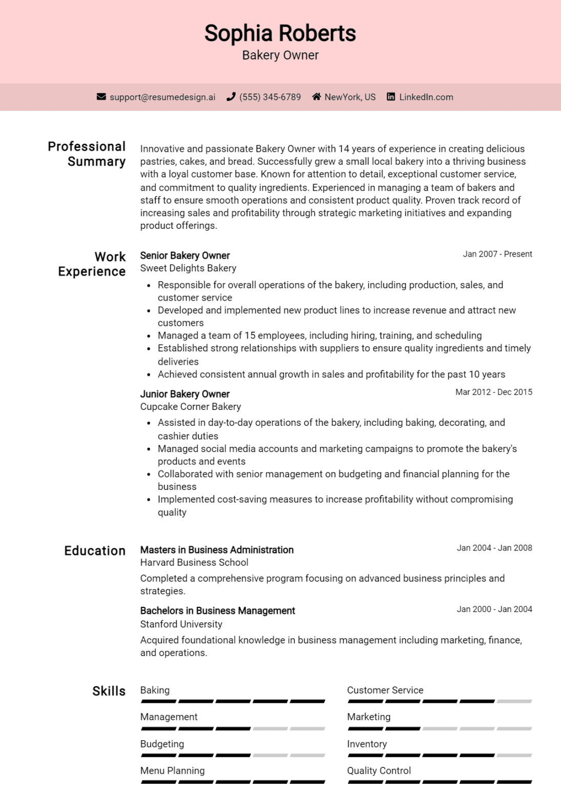 10 Cake Decorator Resume Examples And Templates for 2025 - ResumeDesign.ai