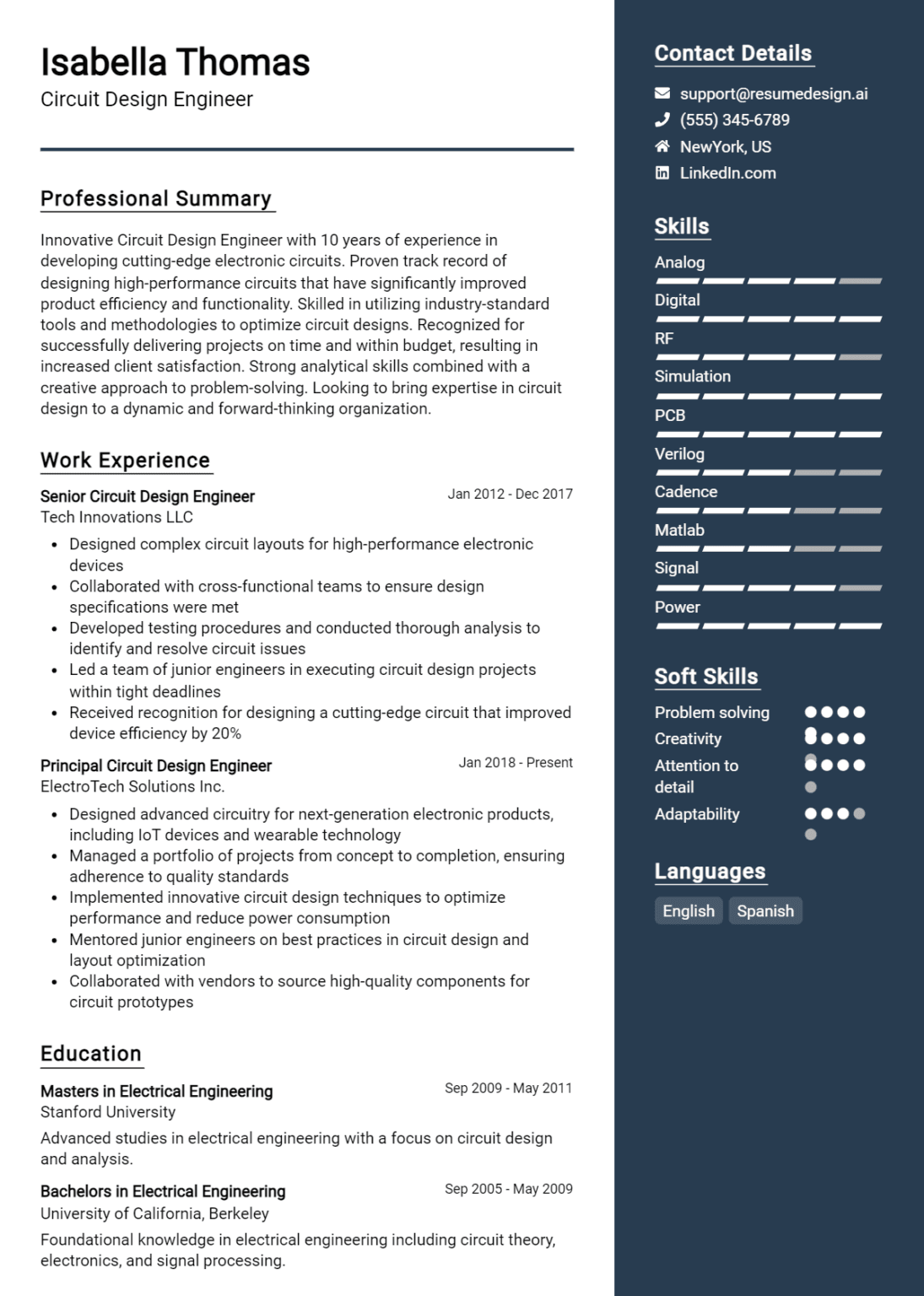 20 RF Engineer Resume Examples And Templates for 2025: Top Tips ...