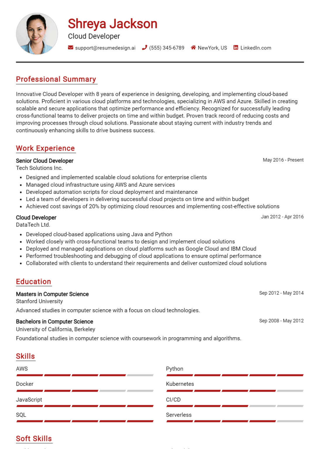 24 Cloud Engineer Resume Examples And Templates for 2024 - ResumeDesign.ai