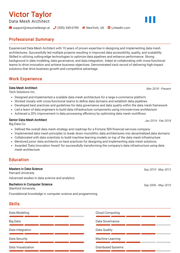 23 Data Engineer Resume Examples And Templates for 2025 - ResumeDesign.ai