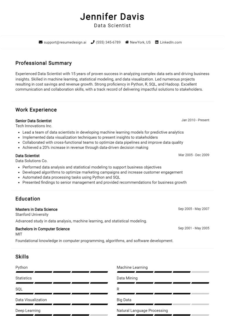 23 Data Scientist Resume Examples And Templates for 2024: Expert Tips ...