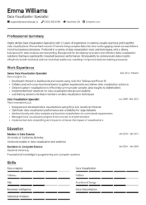 23 Data Visualization Specialist Resume Examples And Templates for 2025 ...