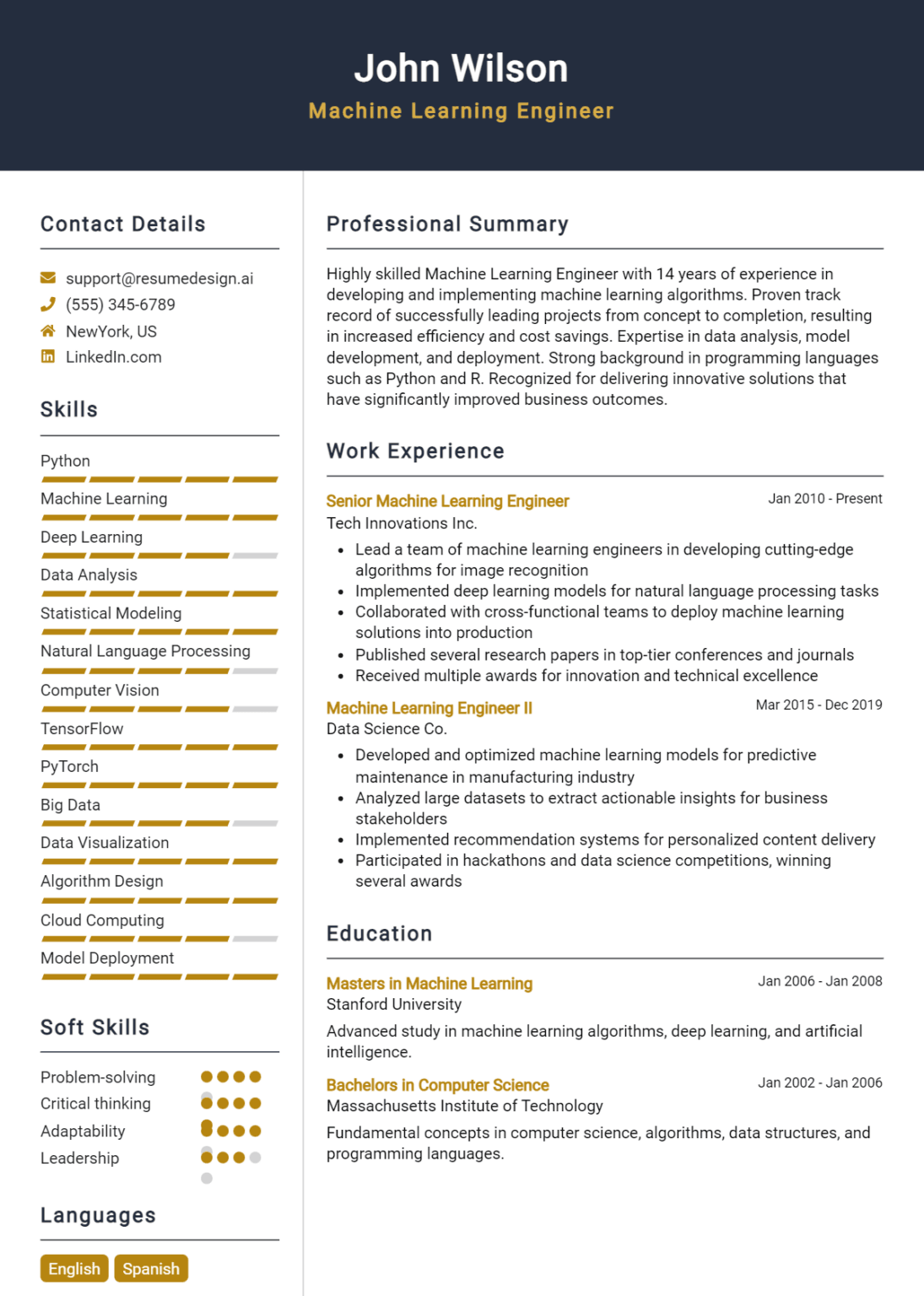 23 Machine Learning Engineer Resume Examples And Templates for 2024 ...