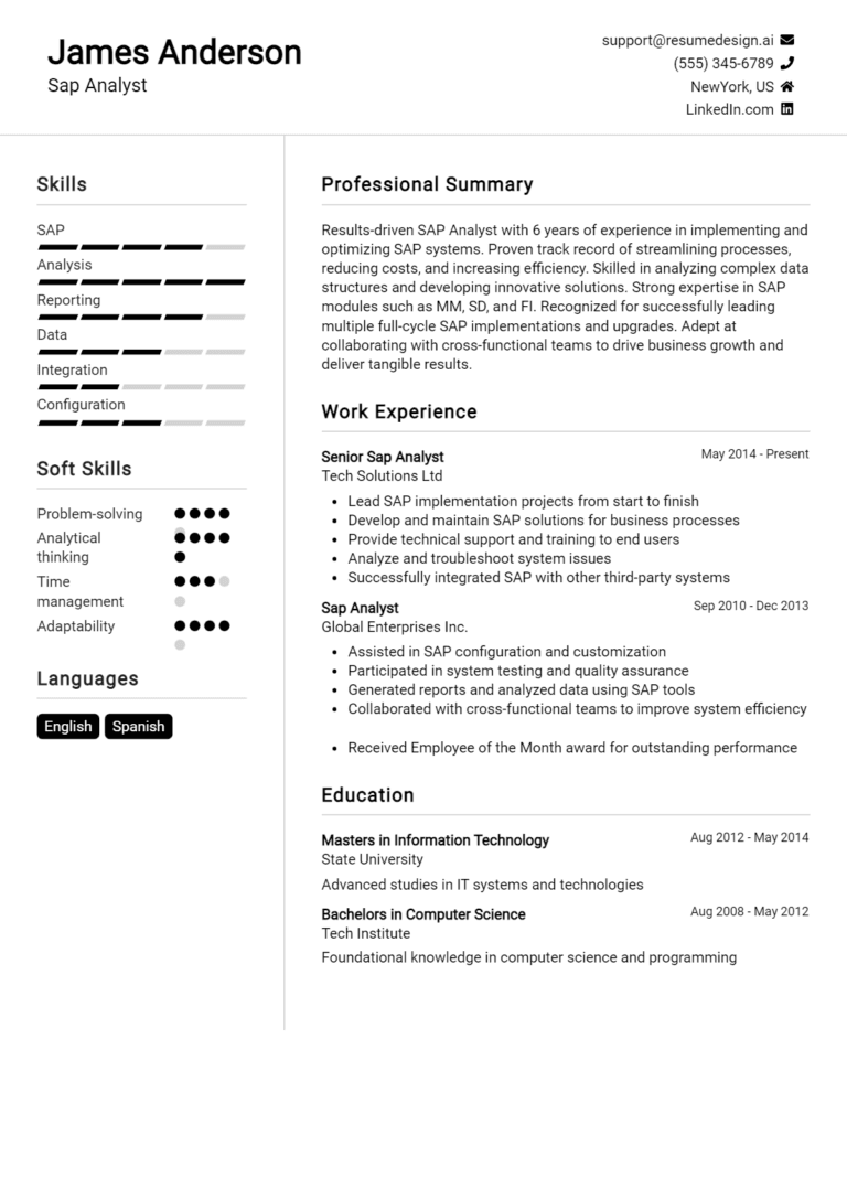 14 Sap Project Manager Resume Examples And Templates For 2025 Top Tips