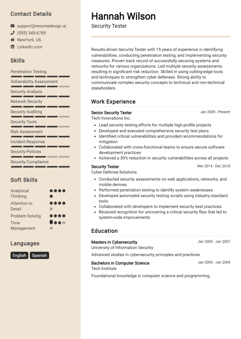 24 Software Tester Resume Examples And Templates for 2025 - ResumeDesign.ai