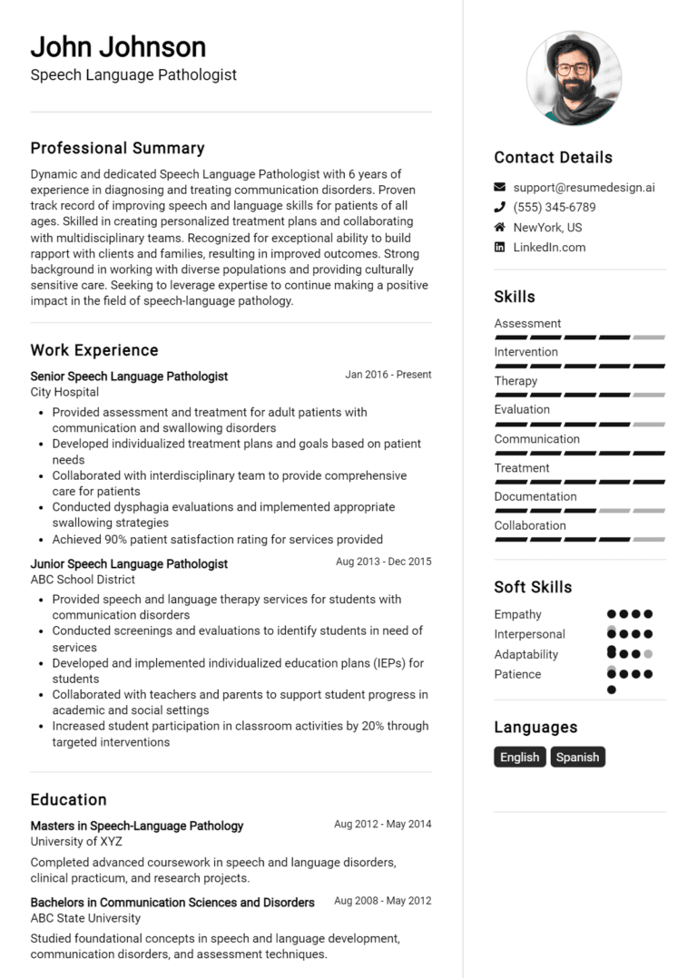 16 Speech-Language Pathologist Resume Examples And Templates for 2025 ...