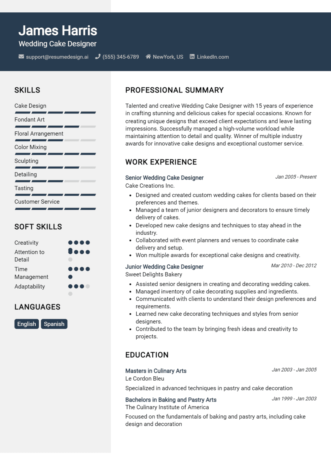 10 Cake Decorator Resume Examples And Templates for 2025 - ResumeDesign.ai