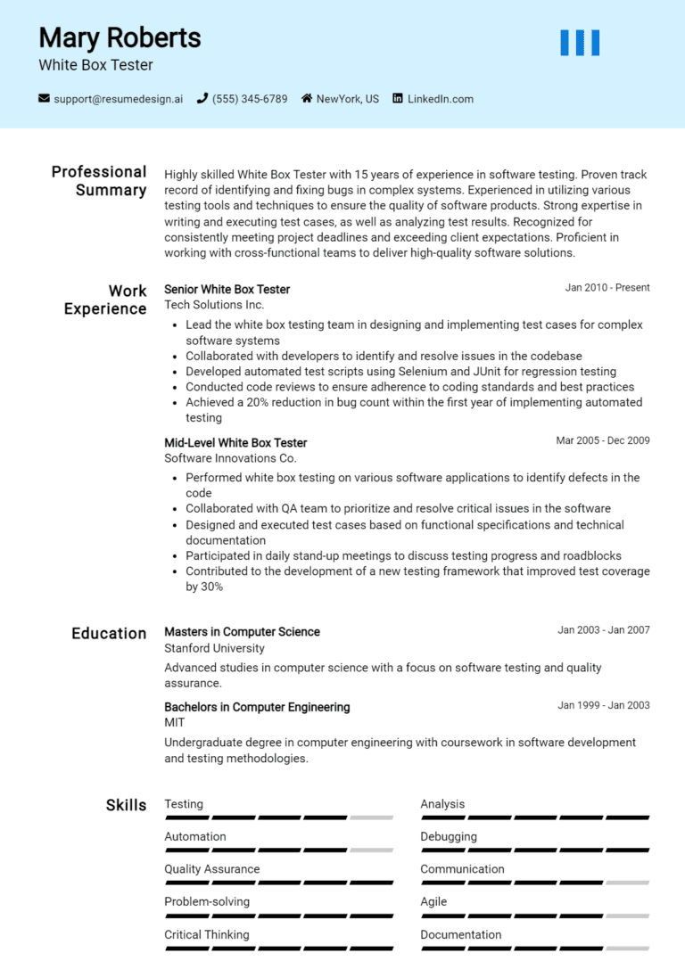 24 Software Tester Resume Examples And Templates for 2025 - ResumeDesign.ai