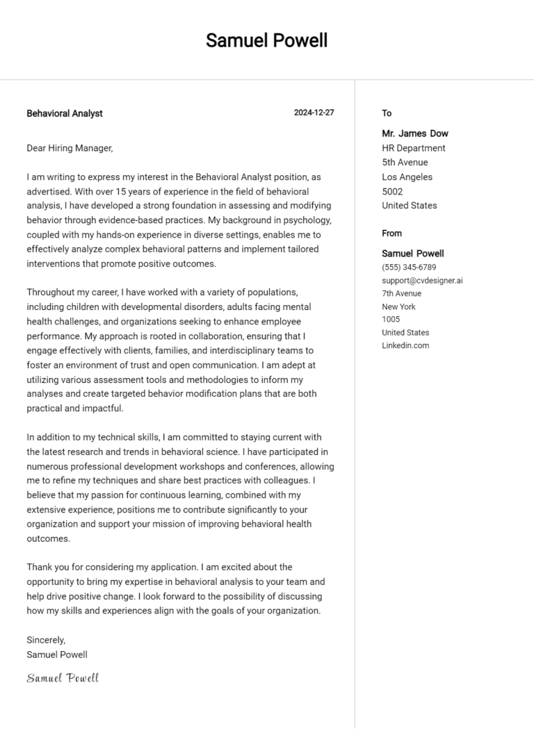 16 Psychologist Cover Letter Examples And Templates for 2025 [with ...