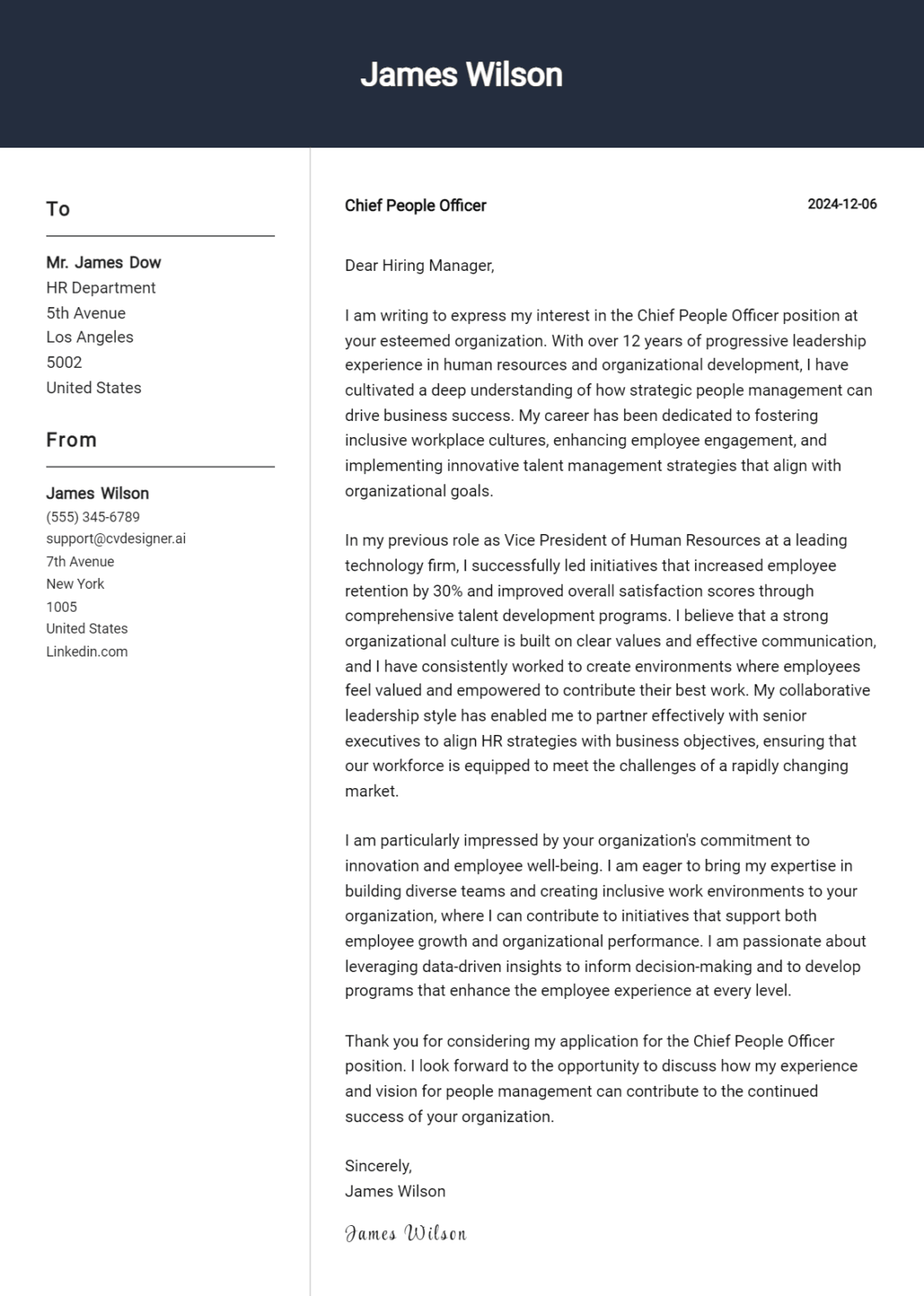 26 Managing Director Cover Letter Examples for 2025 (Downloadable ...