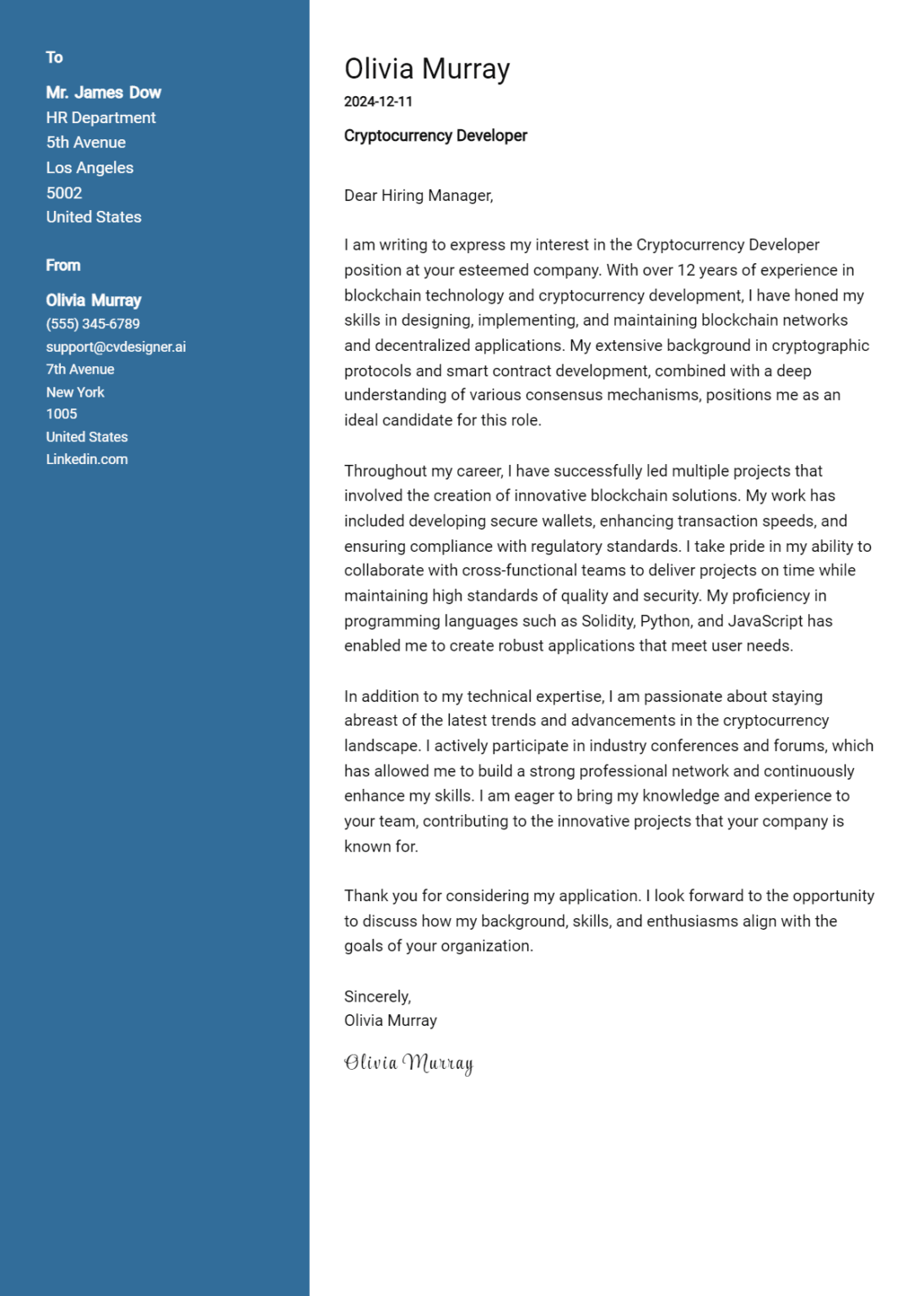 24 Software Developer Cover Letter Examples And Templates for 2025 ...