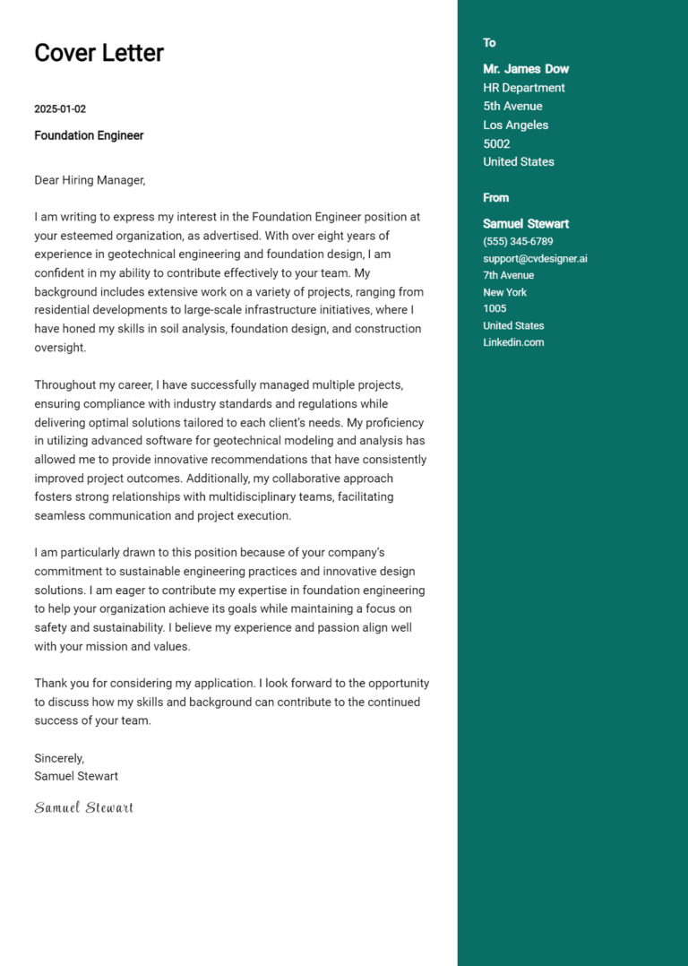 20 Civil Engineer Cover Letter Examples with Writing Tips for 2025 ...