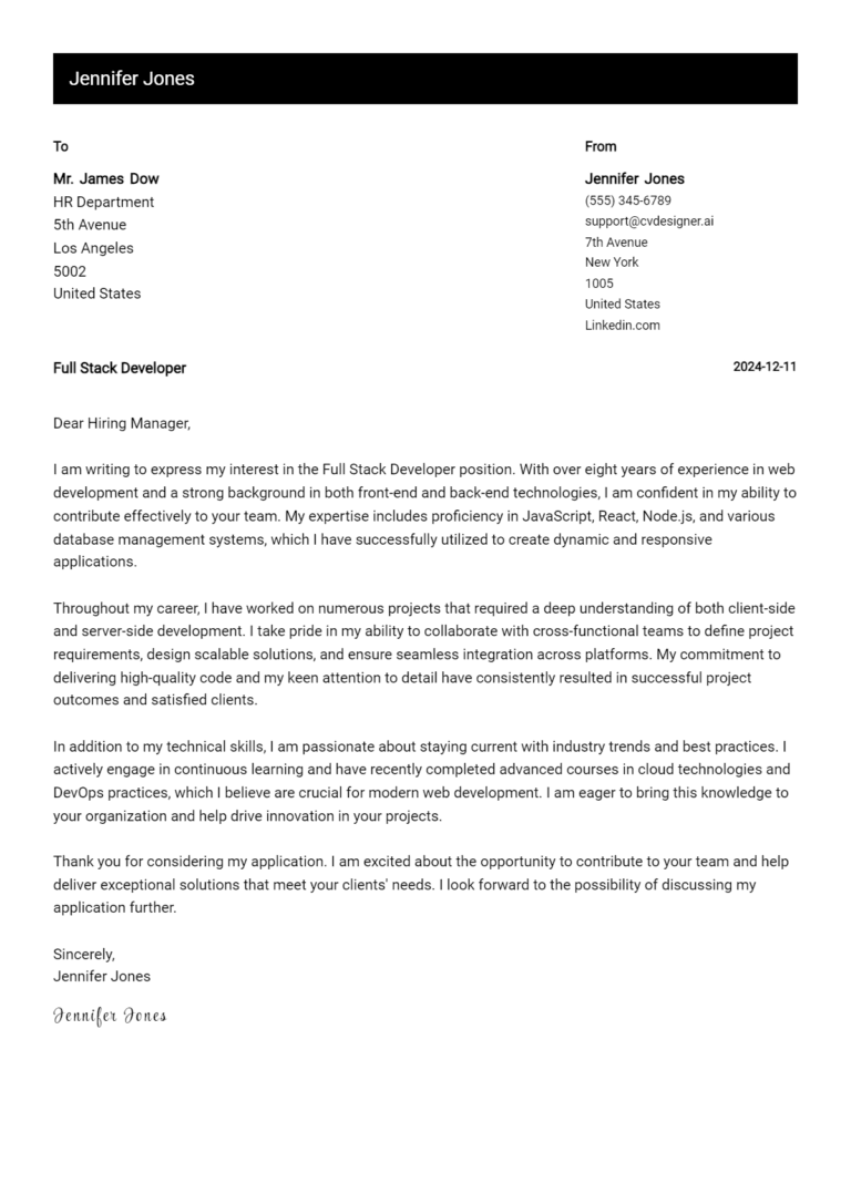 24 Software Developer Cover Letter Examples And Templates for 2025 ...