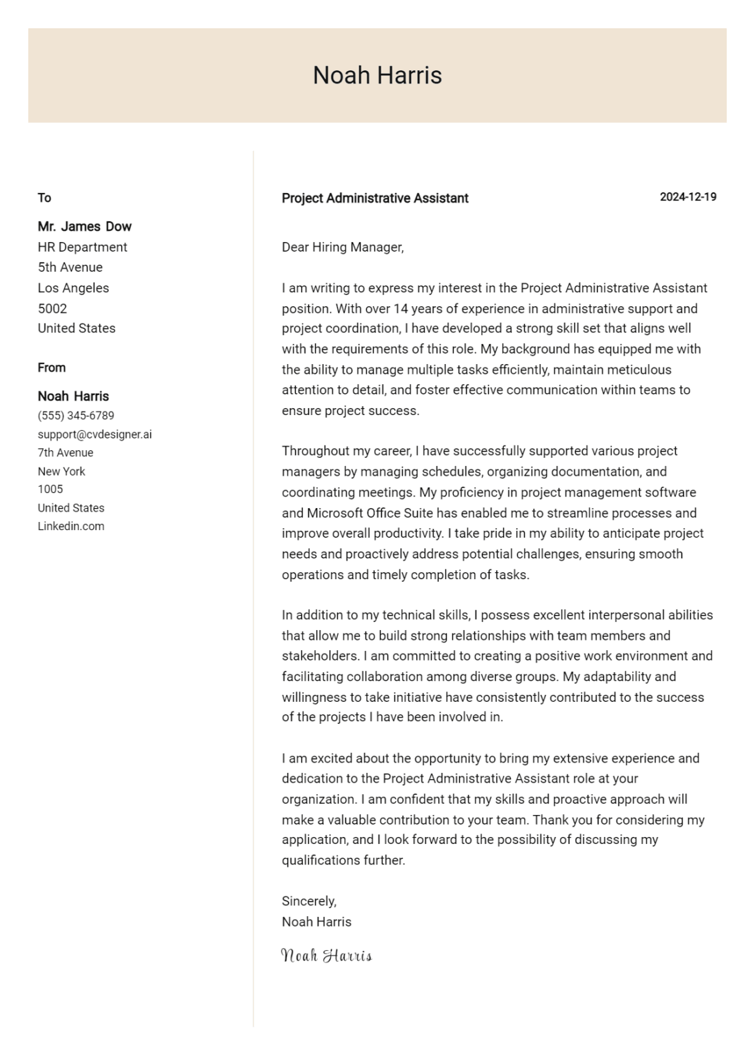 25 Secretary Cover Letter Examples with Writing Tips for 2025 ...